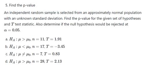Solved Find The P Value An Independent Random Sample Is Chegg
