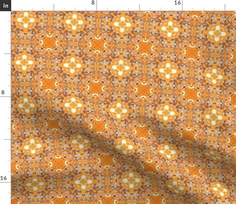 Illuminated Manuscript Scroll Lattice Fabric Spoonflower