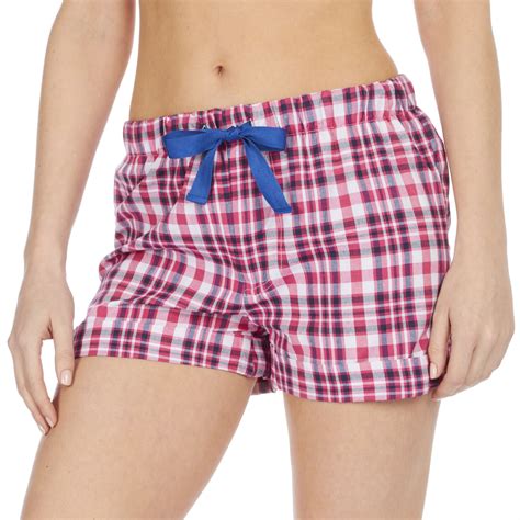 Womens Ladies Soft Check Pyjama Shorts Bottoms Pjs Flannel Print Comfy