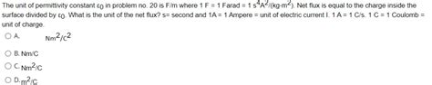 Solved The Unit Of Permittivity Constant ε0 In Problem No