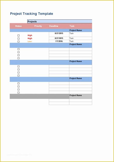 Project Tracking Template Excel Free Download Of Multiple Project Tracking Template Excel