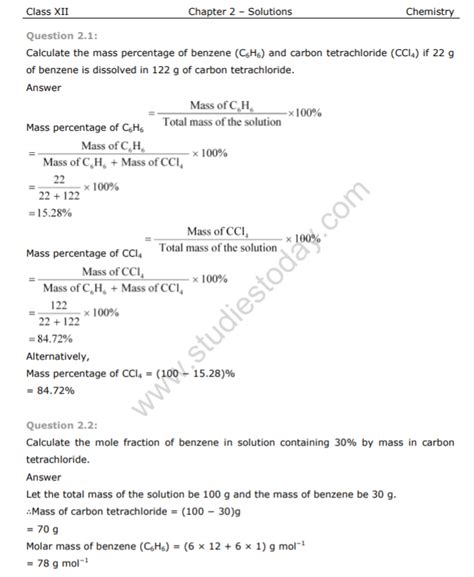 Ncert Solutions Class 12 Chemistry Chapter 2 Solutions