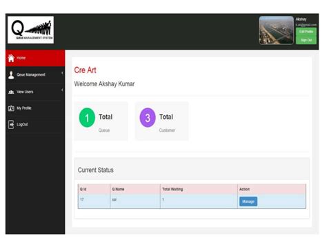 Queue Management System PPTX Databases Computer Software And