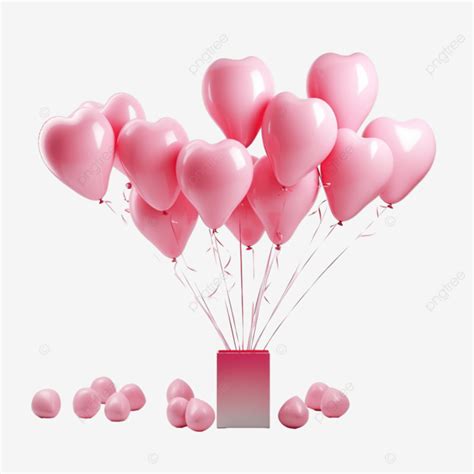 분홍색 풍선이 있는 발렌타인 테마 하트 테두리 하트 프레임 사랑 풍선 Png 일러스트 및 이미지 에 대한 무료 다운로드