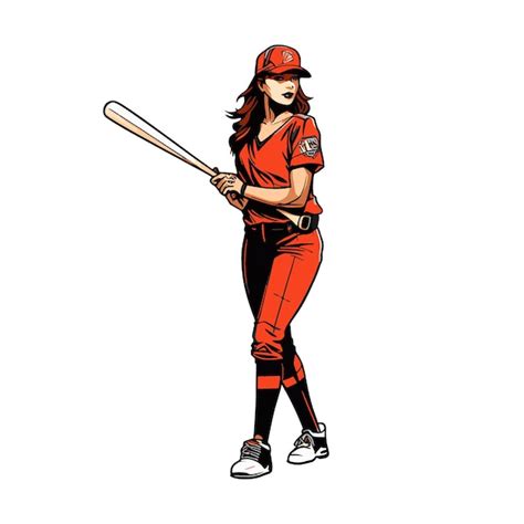 Premium Vector Beautiful Girl With Baseball Bat Vector Illustration Premium Vector Beautiful Girl With Baseball Bat Vector Illustration