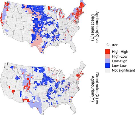 Bivariate Morans I 2017 The First Map Shows Agritourism As The