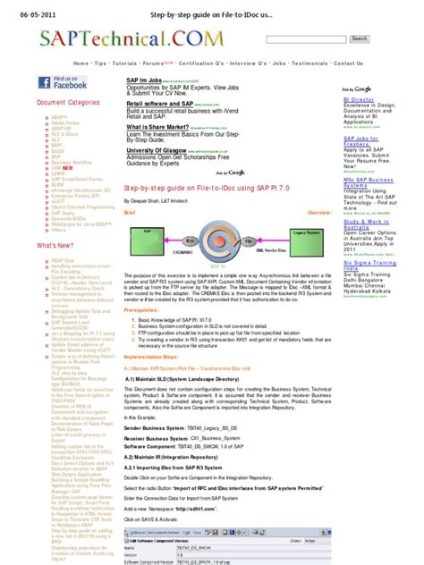 Step By Step Guide On File To Idoc Using Sap Pi 7 1 Pdf Email