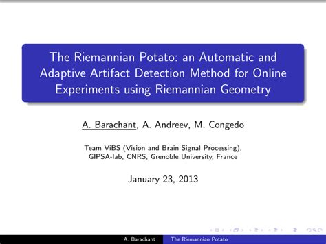 Ppt The Riemannian Potato An Automatic And Adaptive Artifact