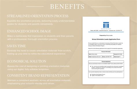 School Orientation Leader Application Form Template In Word Pdf