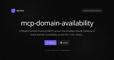 Mcp Domain Availability Search And Data Extraction Mcp Tool Mcpkit