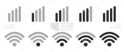 手机系统图标，wifi信号强度，矢量