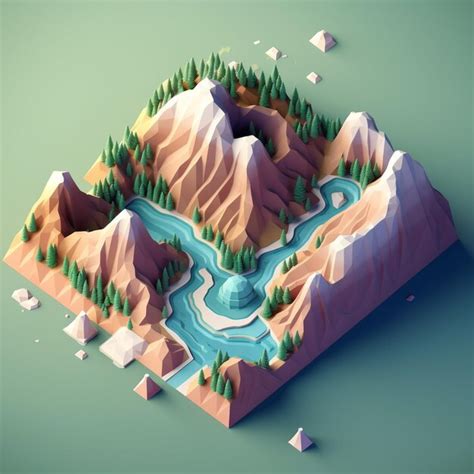 Premium Ai Image Isometric Land