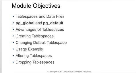 Module 16 Tablespaces Postgres Administration Essentials From Edb