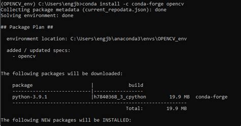 python jupyter can t import opencv when installed on a seperate