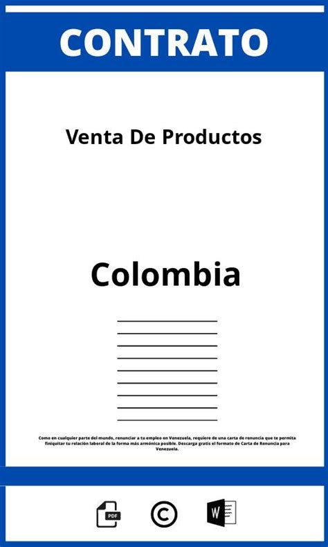 Contrato De Venta De Productos Colombia 2026