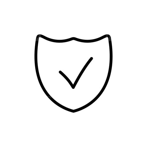 Best Protection Shield Outline Icon Vector Check Emblem Security Vector Check Emblem Security
