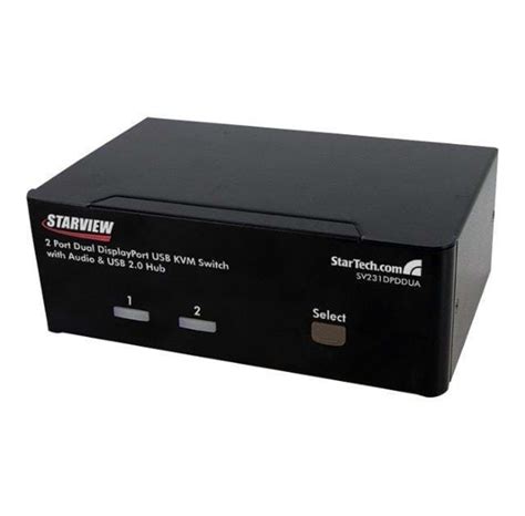 StarTech Com Port Dual DisplayPort USB KVM Switch W Audio USB Hub