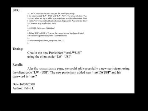 Ppt Participant Setup Error Resolution On Lw Usi Client Code Powerpoint Presentation Id