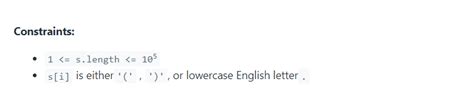 Solved Given a string s of '(',')' and lowercase English | Chegg.com