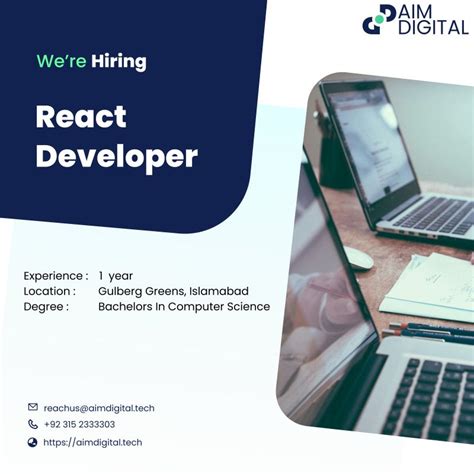 🚀 Attention React Developers 🚀 💰 Salary Range 200000 Pkr 300000
