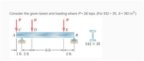 solved consider the given beam and loading where p 26