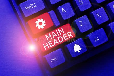 Sign Displaying Main Header Concept Meaning Used To Display The