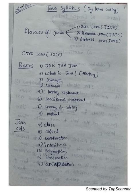 Java Notes Handwritten Pdf A Comprehensive Resource For Java Developers Connect 4 Techs