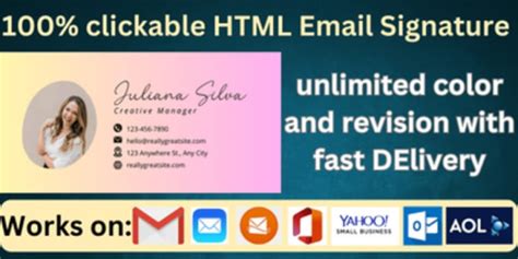 Create Clickable Html Email Signature By Malaikalikhan Fiverr