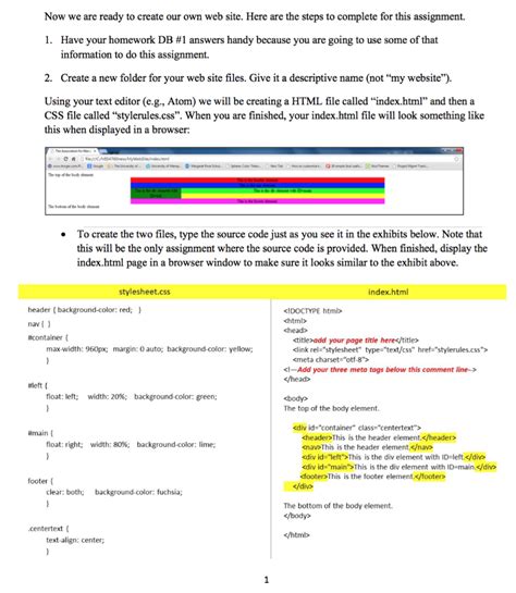 Solved Now We Are Ready To Create Our Own Web Site Here Are Chegg