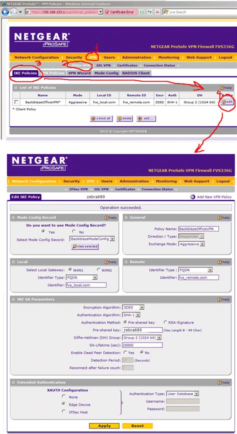 Configuring VPN To Netgear FVS G To Work With Windows Bit