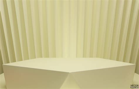 3d 벡터 기하학적 연단 크림 육각형 큐브 크림 배경의 정사각형 연단 컨셉 장면 무대 쇼케이스 제품 판촉 판매 배너 프리젠테이션