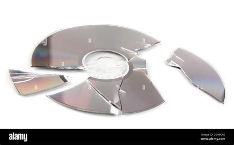 Broken Disk With Information Isolated On White Stock Photo Alamy