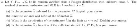solved 3 let yı y2 yn be iid random variables from a
