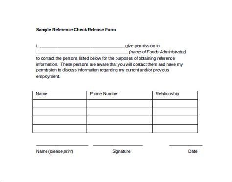 76 Free Reference Release Form Pdf Printable Docx Download Zip