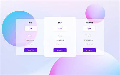 Glass UI Glassmorphism UI Kit