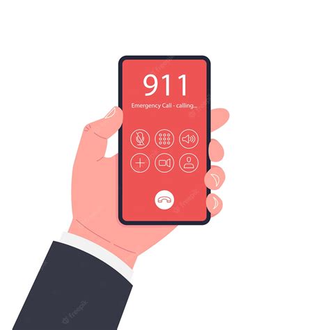Emergency Call 911 Concept. Hand Holding Mobile Phone Stock Vector #3763258