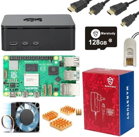 vilros raspberry pi 5 starter kit max turbo cooled aluminum 128gb edition