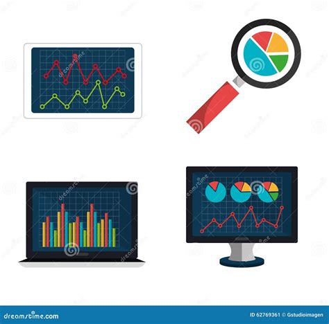 Analitycs Search And Seo Graphic Stock Illustration Illustration Of Statistics Research 62769361