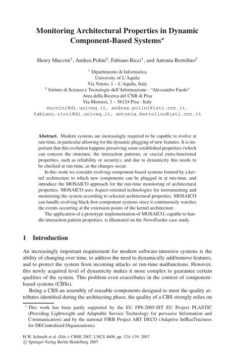 Pdf Monitoring Architectural Properties In Dynamic Component Based