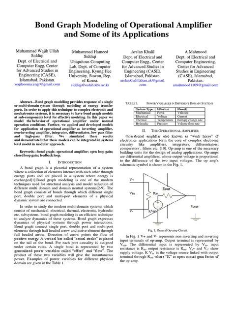 bond graph modeling of operational ampli pdf operational amplifier