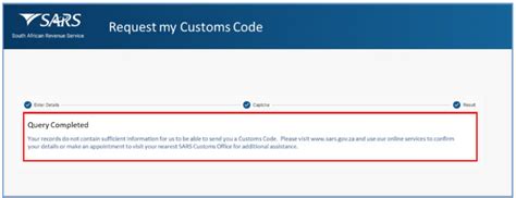 Guide To Customs And Excise Sars Online Query System Soqs South