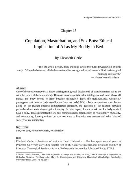 Pdf Religious Transhumanism And Its Critics Copulation Masturbation