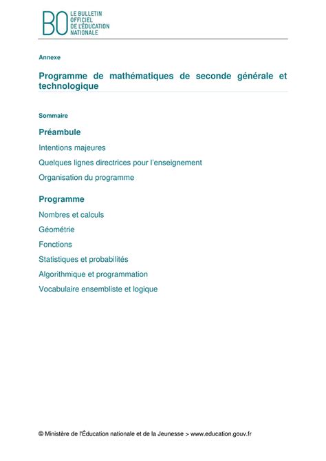 Programme nde Math Python Lycée