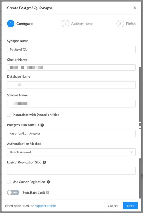 PostgreSQL Setup Syncari