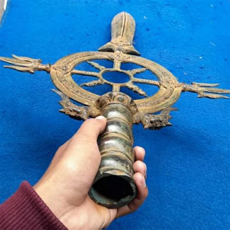 Tombak Pataka Kala Cakra Trisula Kembar Besi Tua Lazada Indonesia