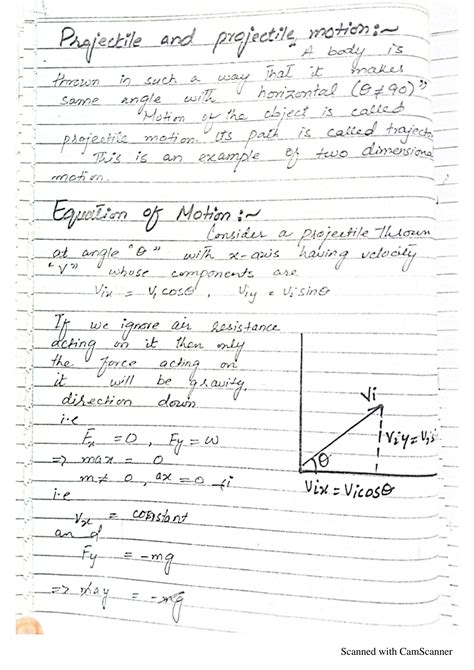 SOLUTION Projectile Motion Detail Notes Studypool