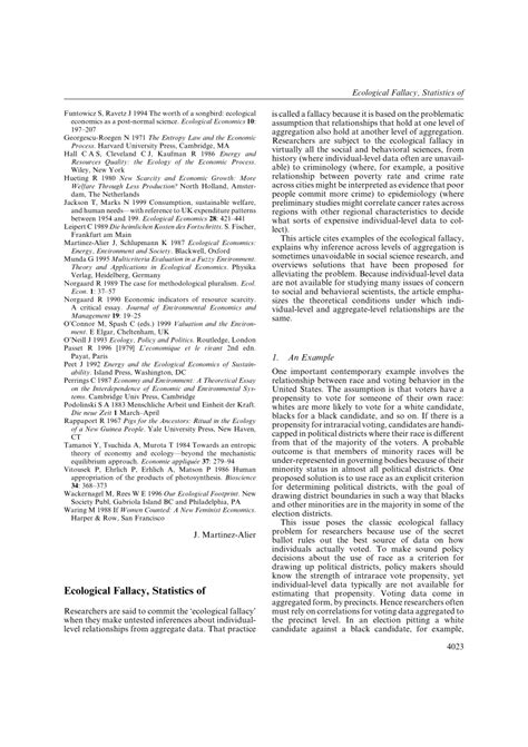 Pdf Ecological Fallacy Statistics Of