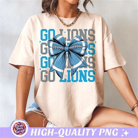 Lions Game Day Football Png Detroit Football Shirt Coquette Mom Png