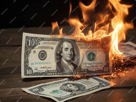 Premium Ai Image Burning Doller Bill