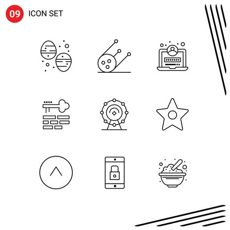 9 Creative Icons Modern Signs And Symbols Of Hotel Wifi Web Browser Layout Editable Vector